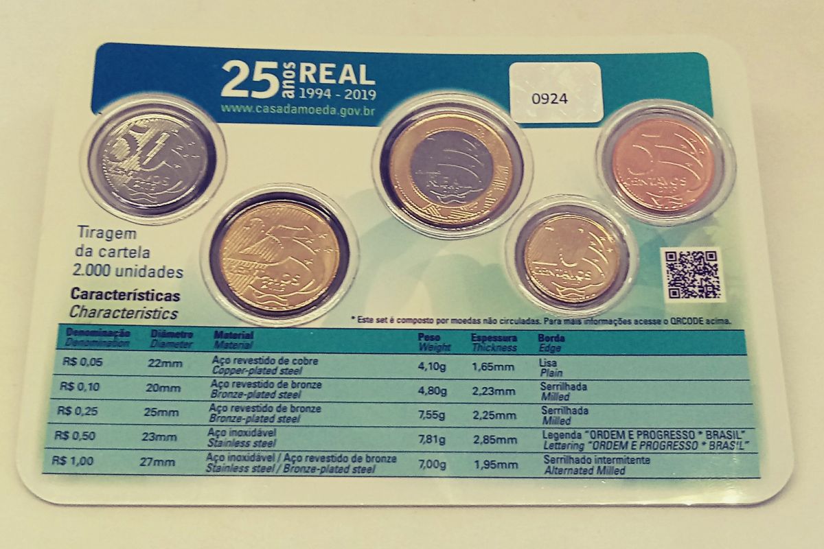 Contagem Numismática - Set 2019 Oficial Com A Moeda De 25 Anos Do Plano Real