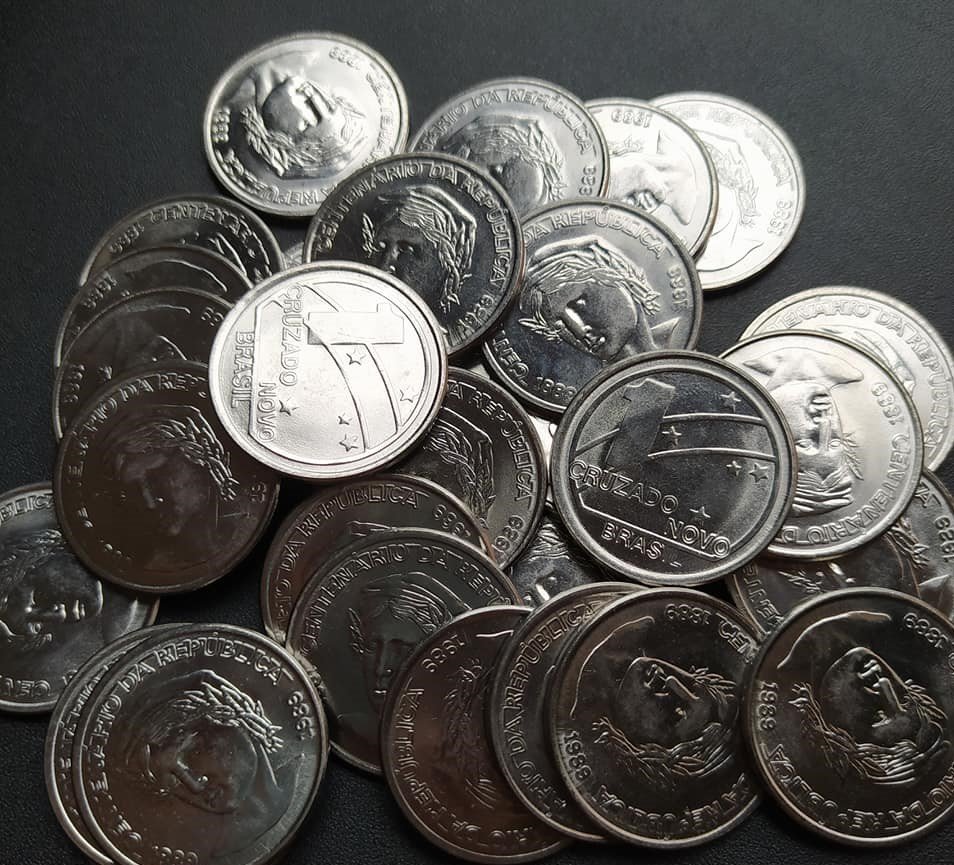 Contagem Numismática - Moeda 1 Cruzado Novo 1989 Centenário Da ...