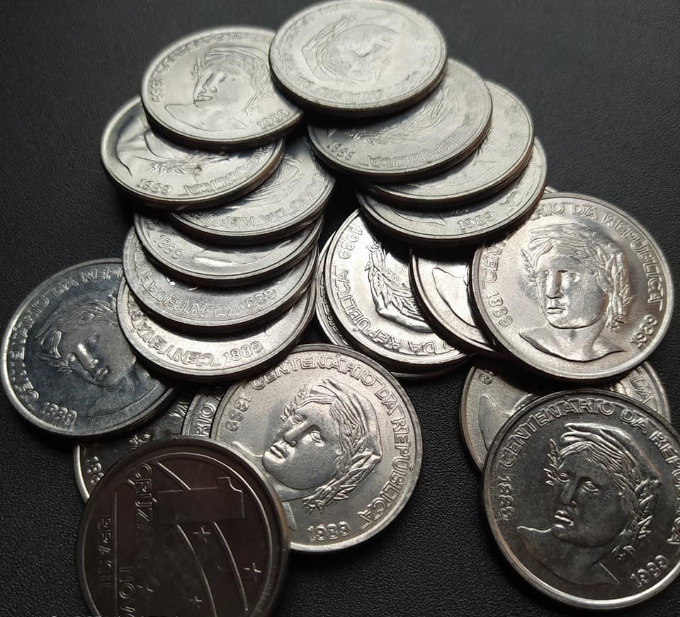 Contagem Numismática - Moeda 1 Cruzado Novo 1989 Centenário Da ...