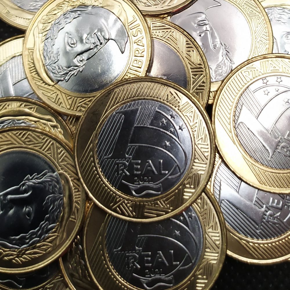 Contagem Numismática - 05 Moedas 1 Real 2021 Flor de Cunho